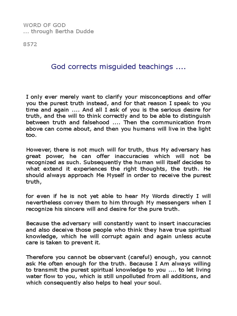 8572 God Corrects Misguided Teachings .... | Download Free PDF ...