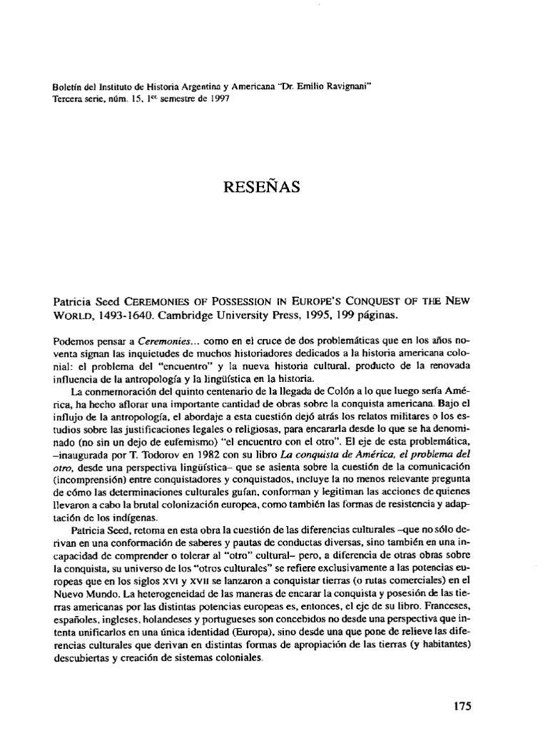 Patricia Seed - Ceremonias de Posesión | PDF