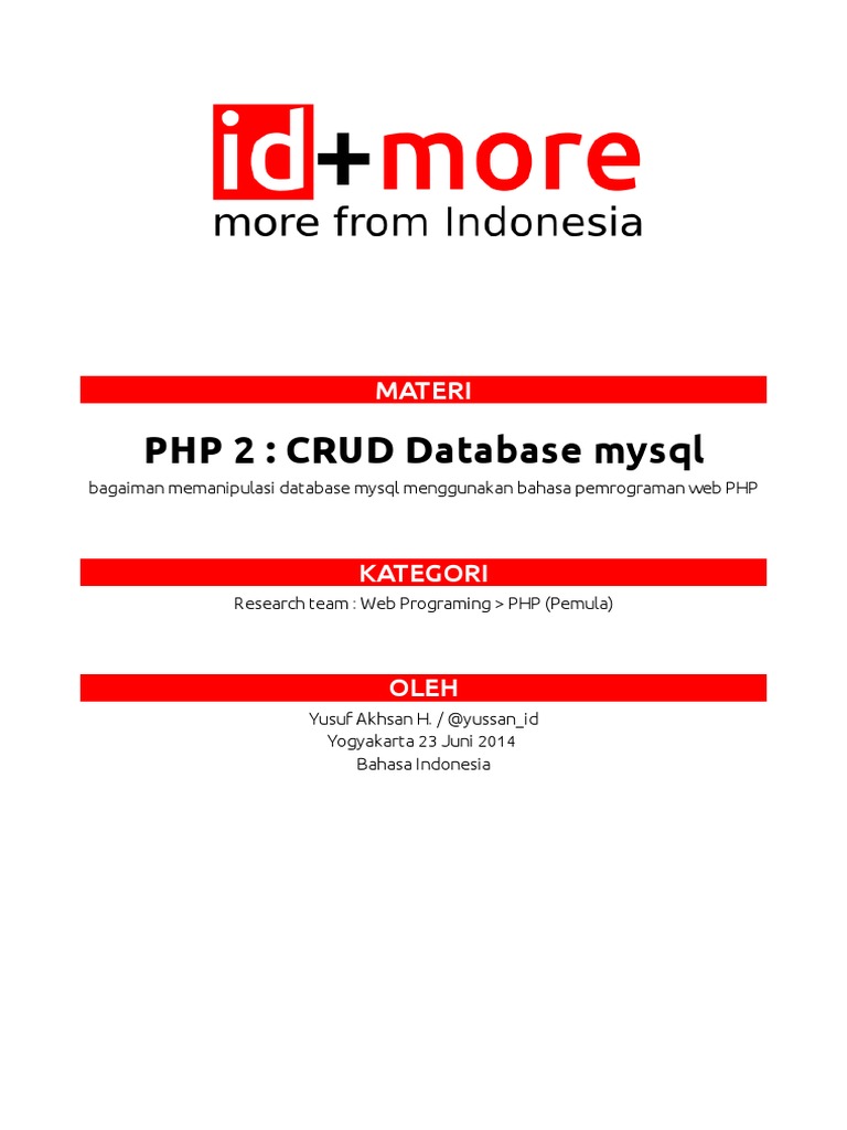 PHP CRUD Database Mysql | PDF