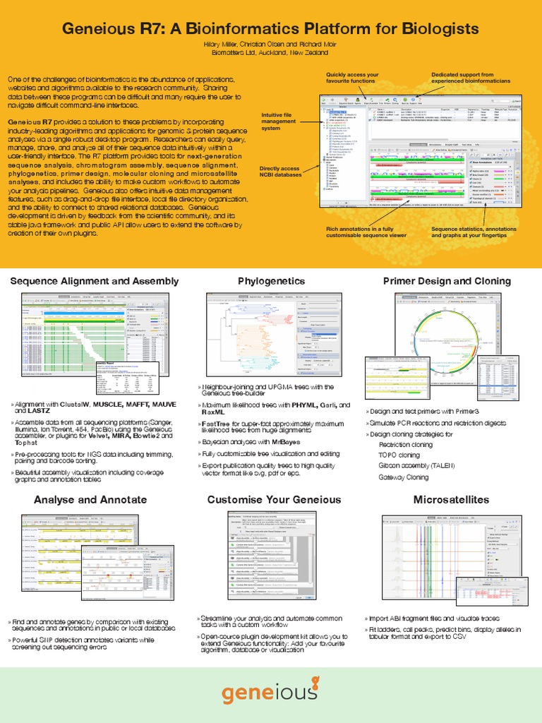 Geneious R7: A Bioinformatics Platform For Biologists | PDF | Bioinformatics | Sequence Alignment
