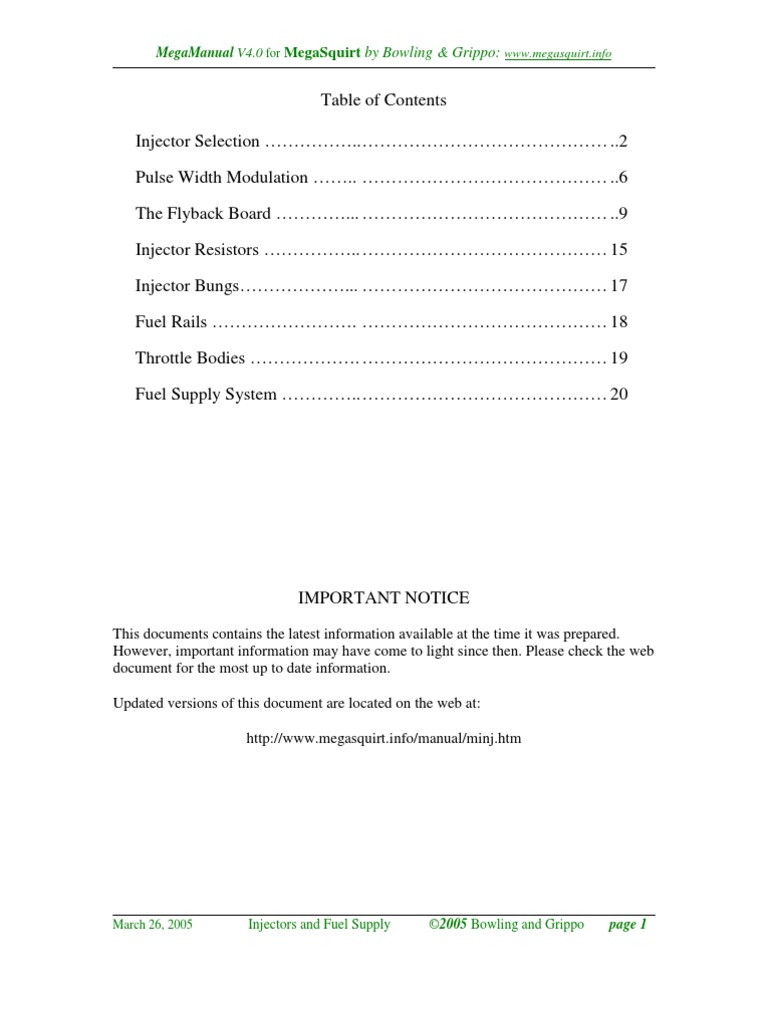 MM40 Injector&Fuel | PDF