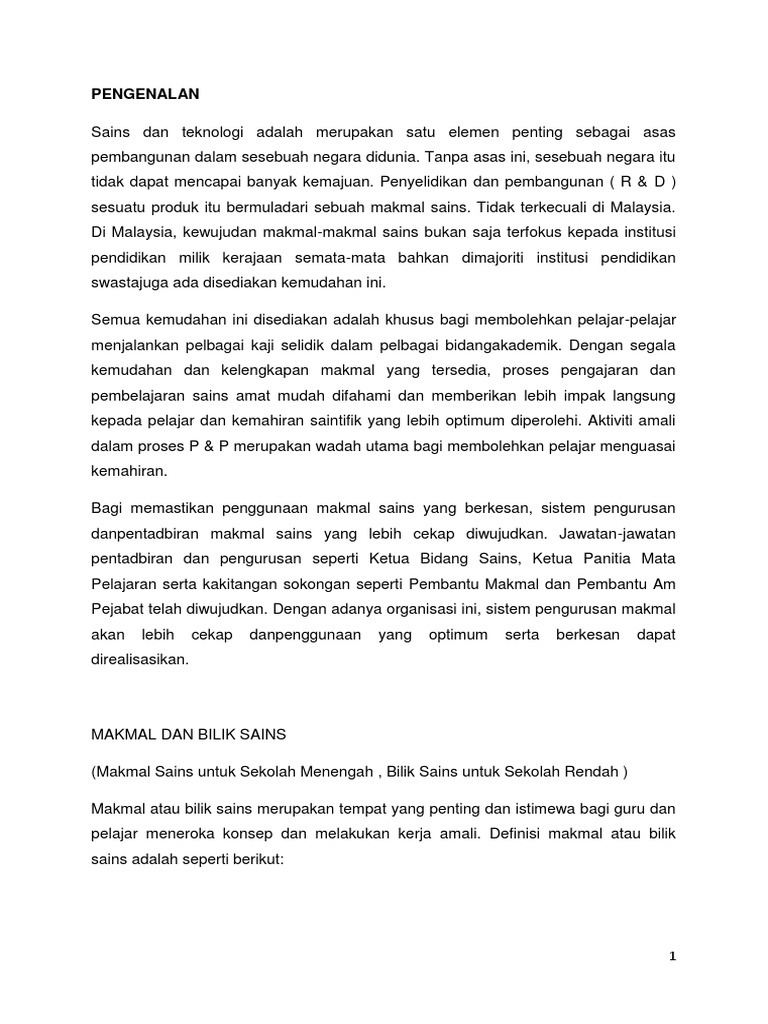 Pengurusan Makmal | PDF