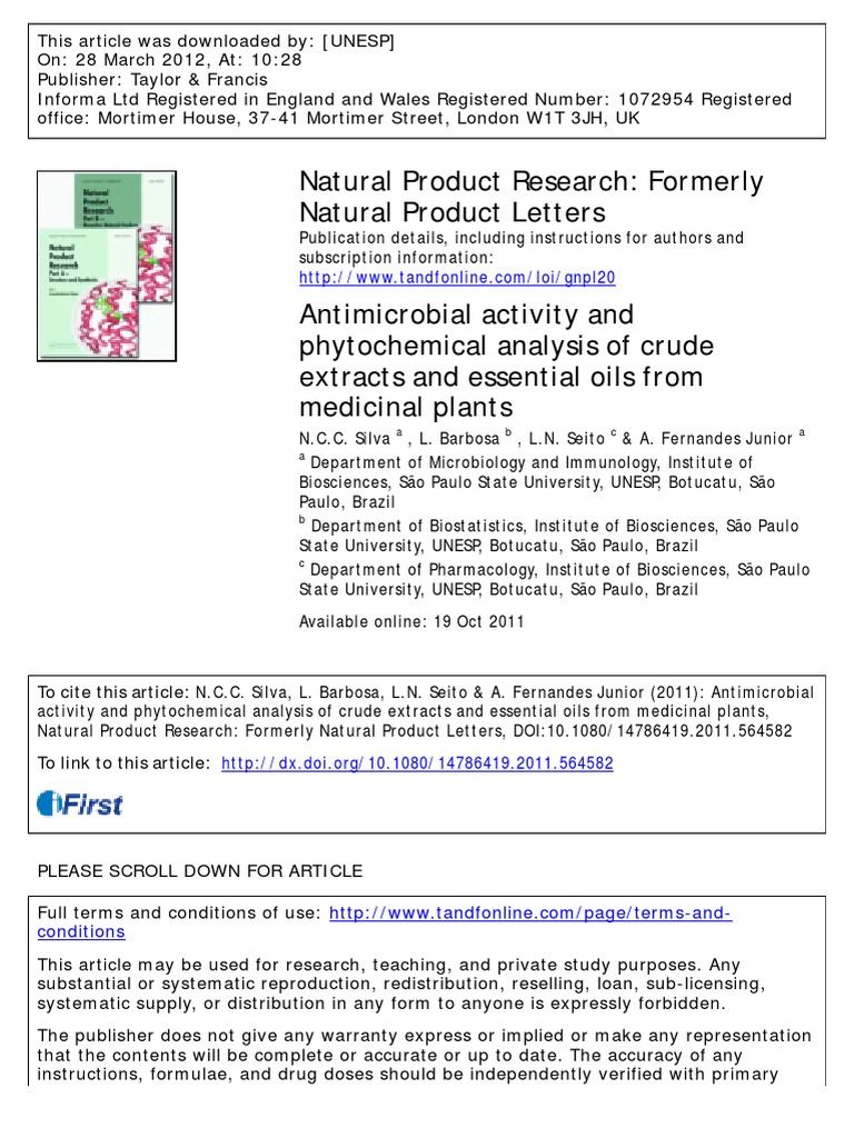 Product Natural Research | PDF | Antimicrobial | Phenols