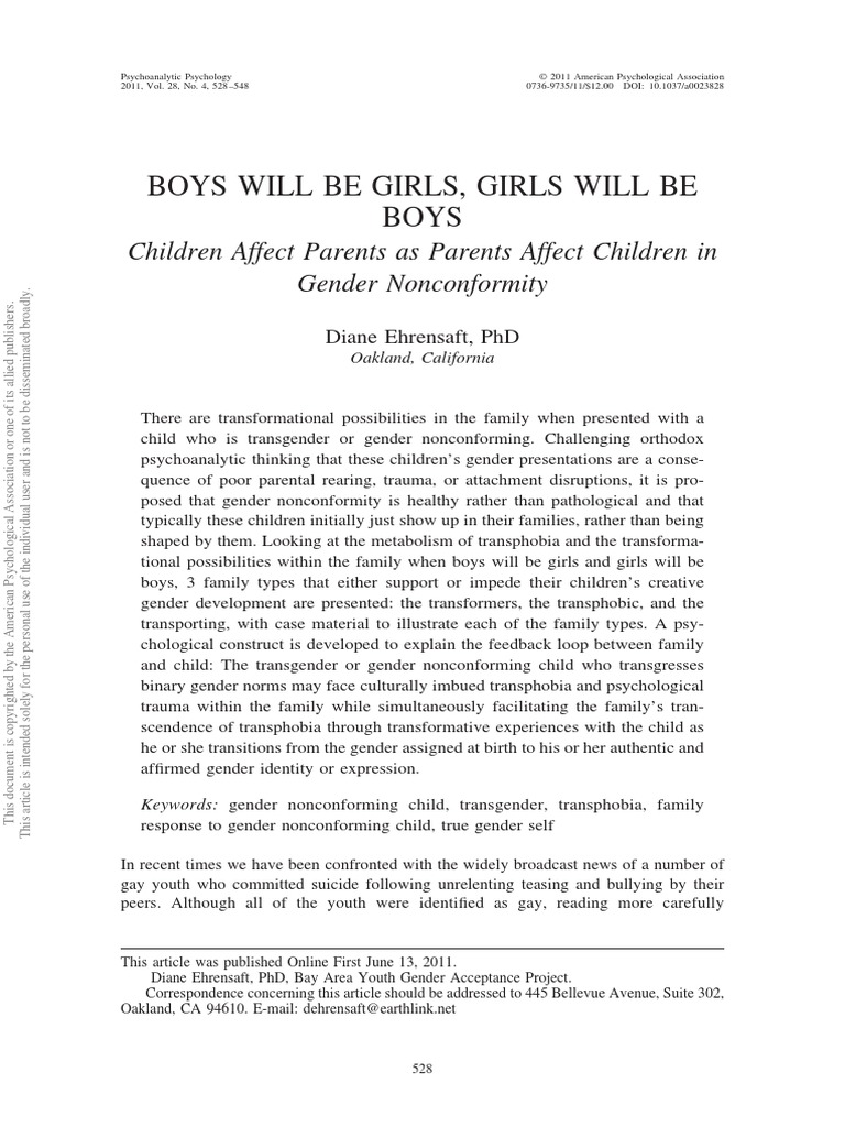 4 Boys Will Be Girls, Girls Will Be Boys: Children Affect Parents As ...