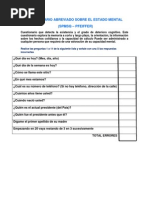 Escala de Pfeiffer: Cuestionario SPMSQ | PDF