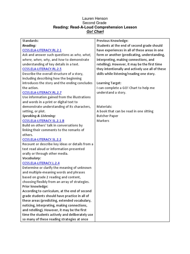 Go Chart Lesson | PDF | Reading Comprehension | Semiotics