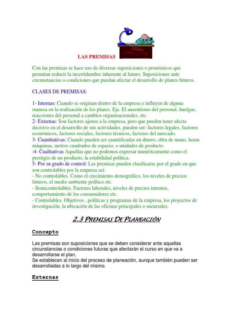 Las Premisas | PDF | Toma de decisiones | Planificación