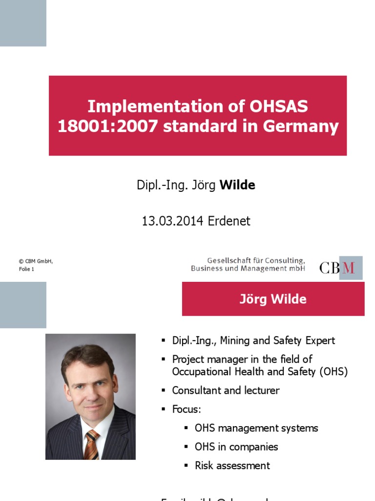 Jorg Wilde - CBM-Germany | PDF | Occupational Safety And Health | Safety