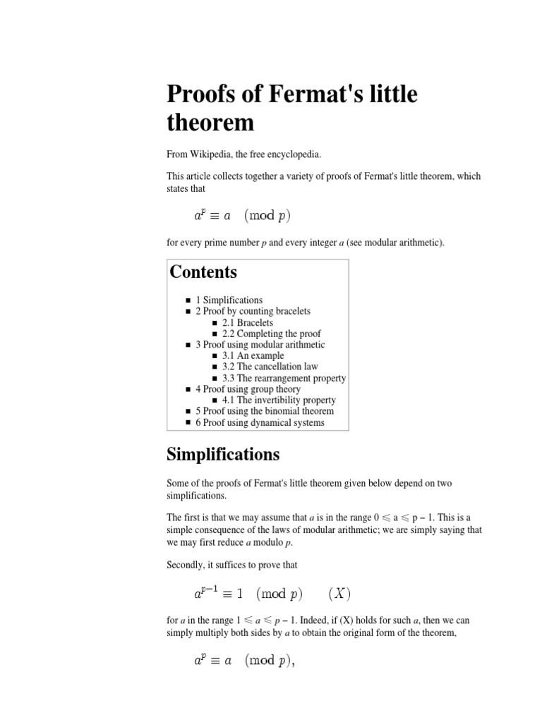 Fermat's Little Theorem(Some Proofs) | Prime Number | Mathematical Proof