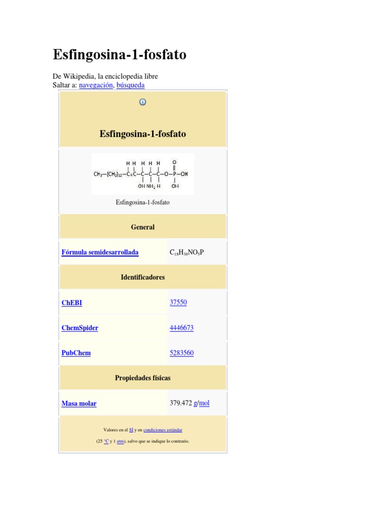 Esfingosina | PDF | Biología Celular | Bioquímica