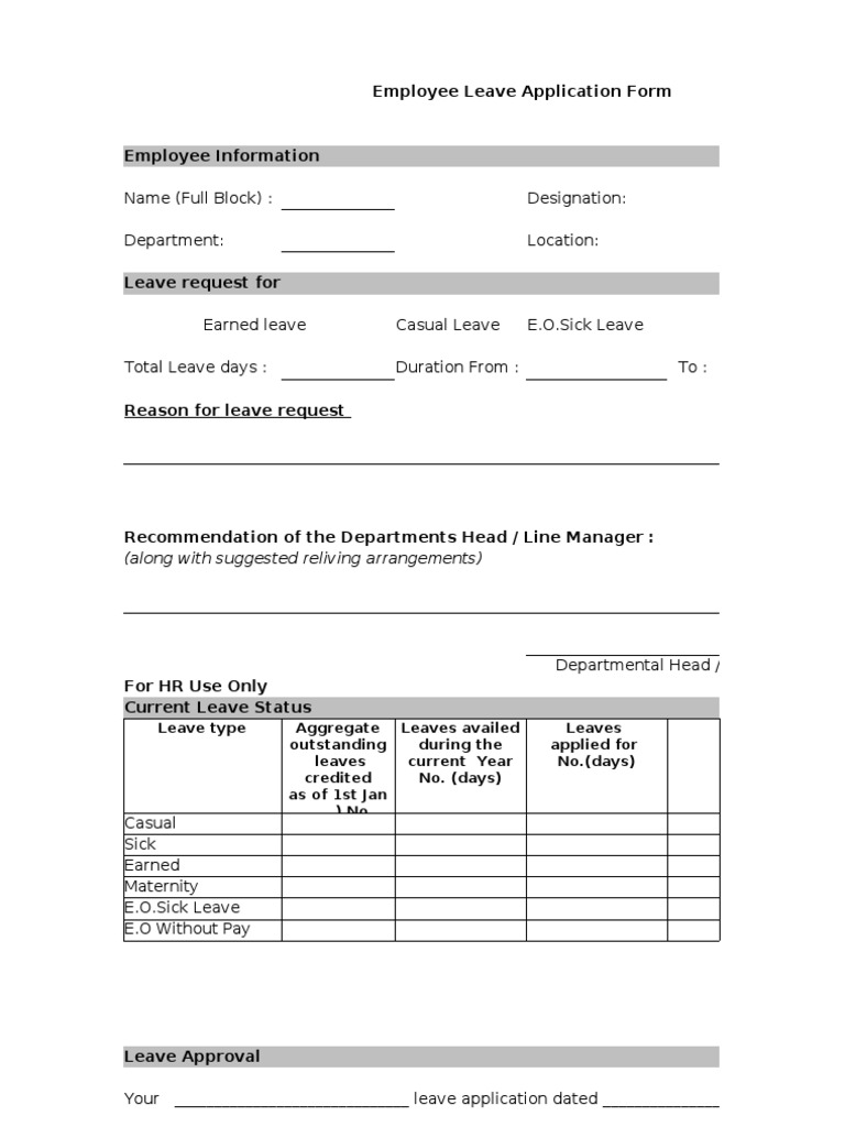 Leave Application Form-2 | PDF