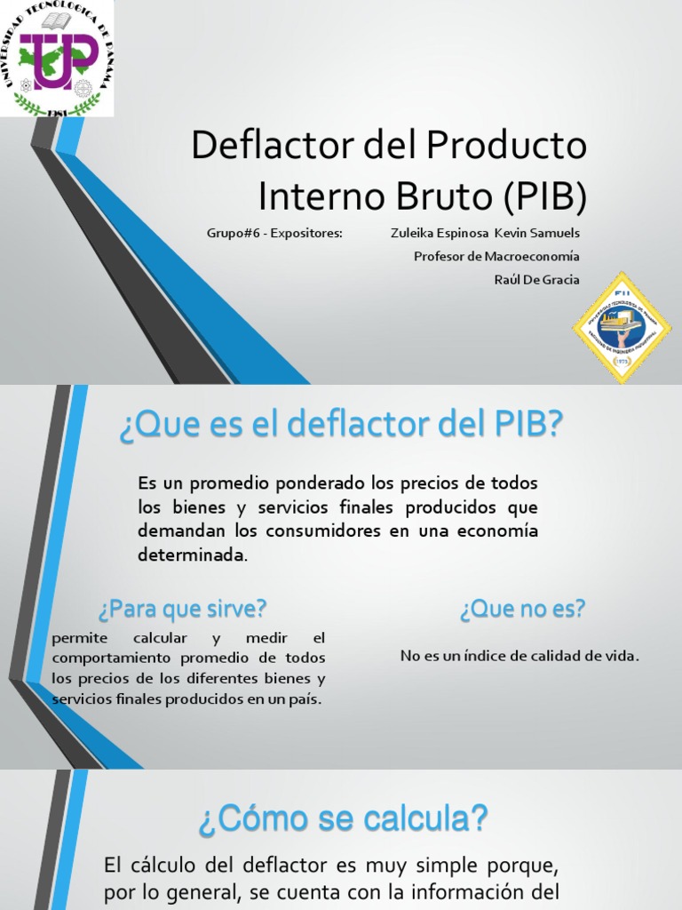 Deflactor Del Producto Interno Bruto (PIB) | Producto Interno Bruto ...