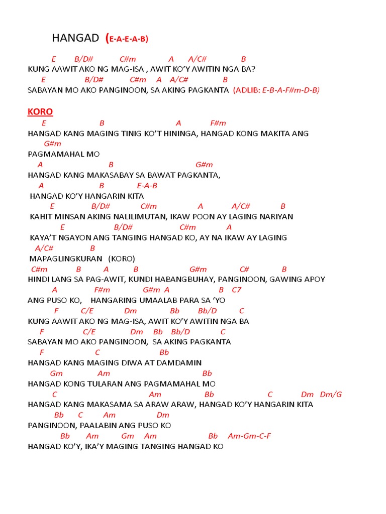 HANGAD Chords | PDF