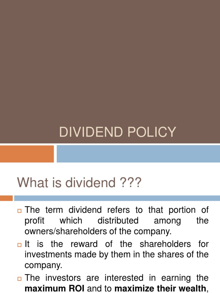 Dividend Decision.ppt | Dividend | Financial Accounting