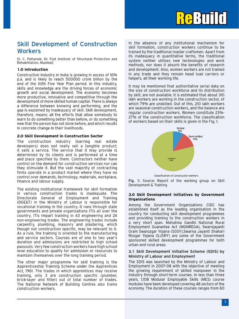 Skill Development of Construction Workers | PDF | Vocational Education ...