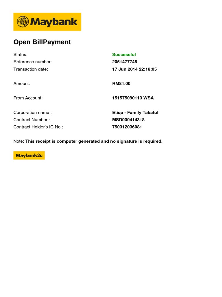 Successful Bill Payment Receipt | PDF | Finance & Money Management