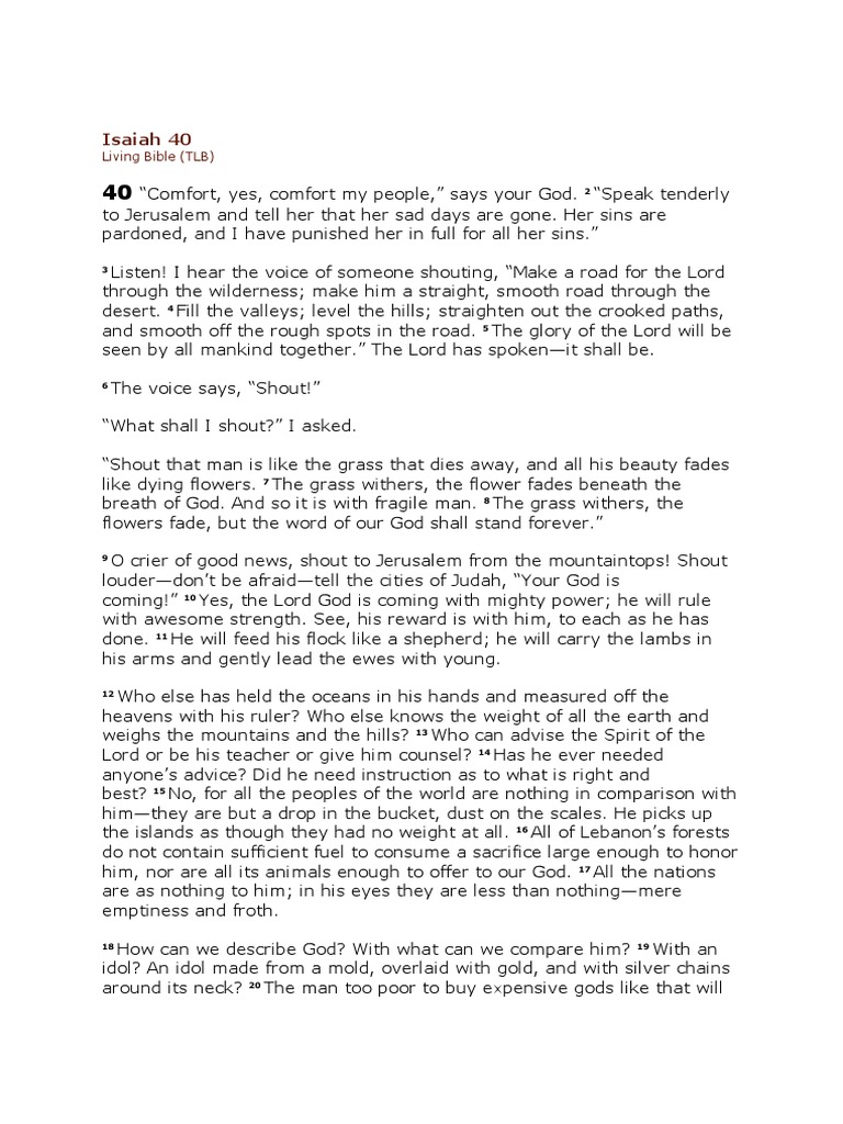 Isaiah 40 | PDF | Isaiah | Book Of Isaiah