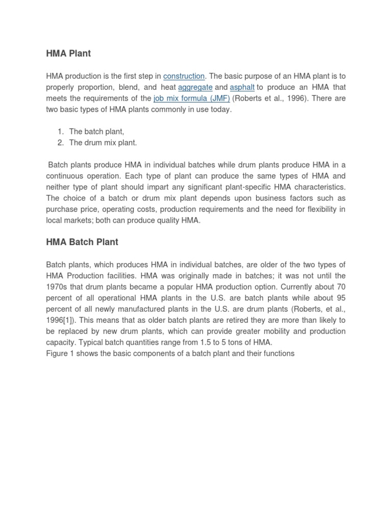 HMA Plant: Construction Aggregate Asphalt Job Mix Formula (JMF) | PDF ...