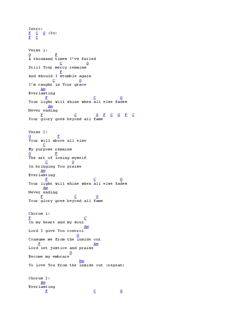 From The Inside Out Chords | PDF