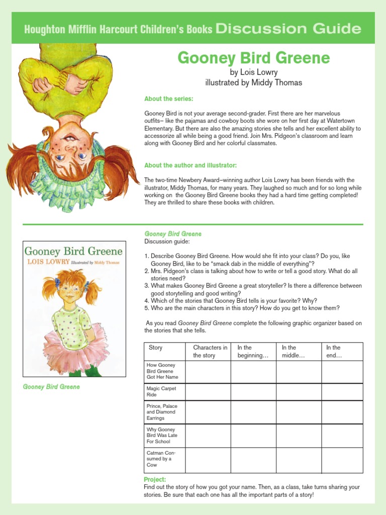 Gooney Bird Greene Discussion Guide | PDF | Poetry