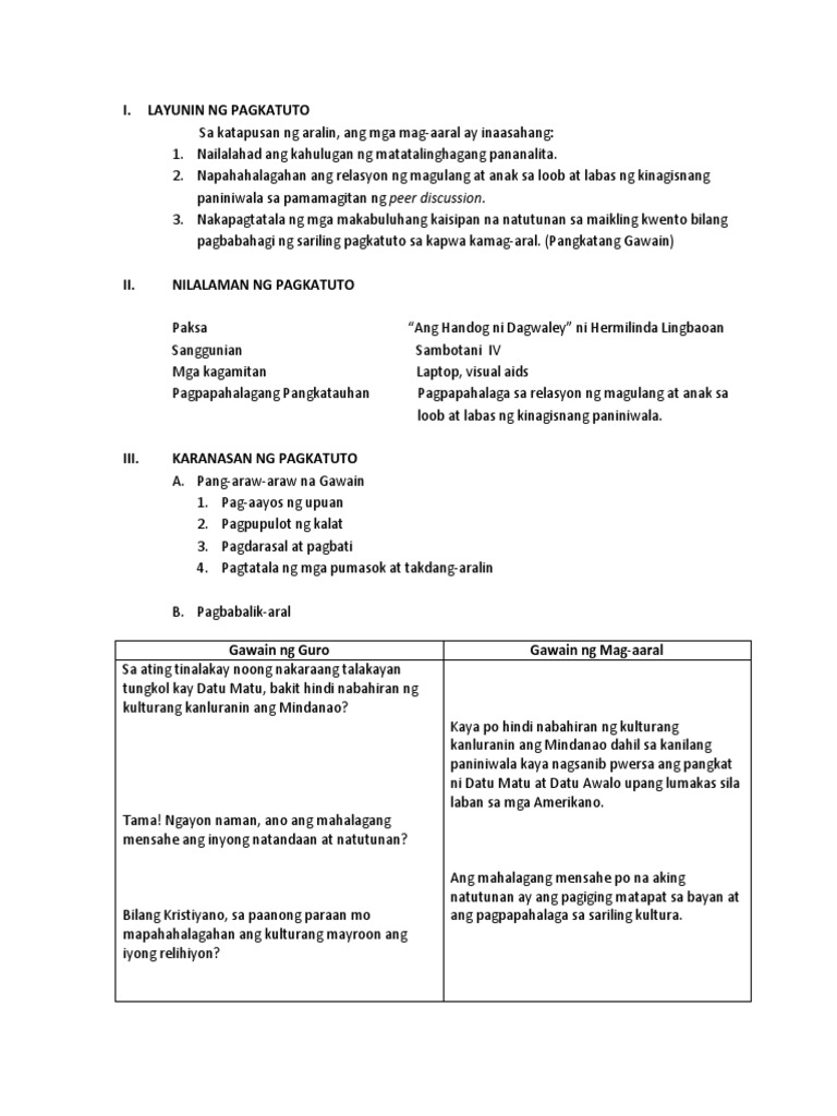 Layunin NG Pagkatuto | PDF