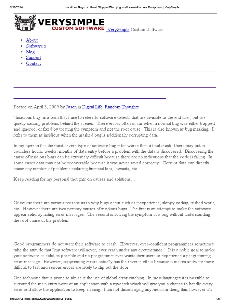 Insidious Bugs or - How I Stopped Worrying and Learned To Love ...