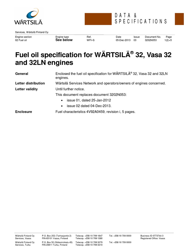 Fuel Oil Specification | PDF | Fuel Oil | Magnesium