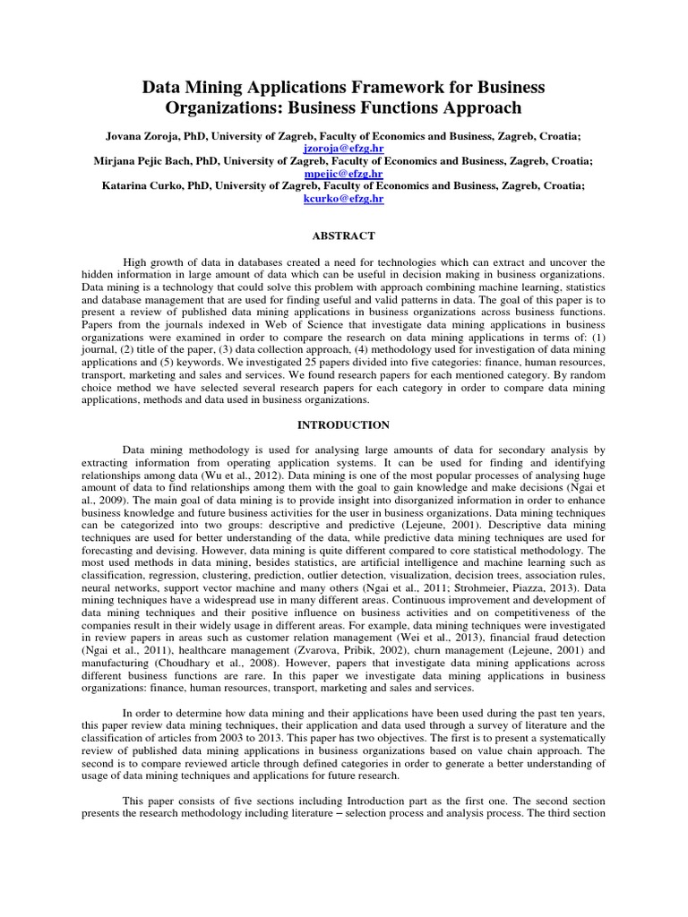 Data Mining Applications | PDF | Data Mining | Machine Learning