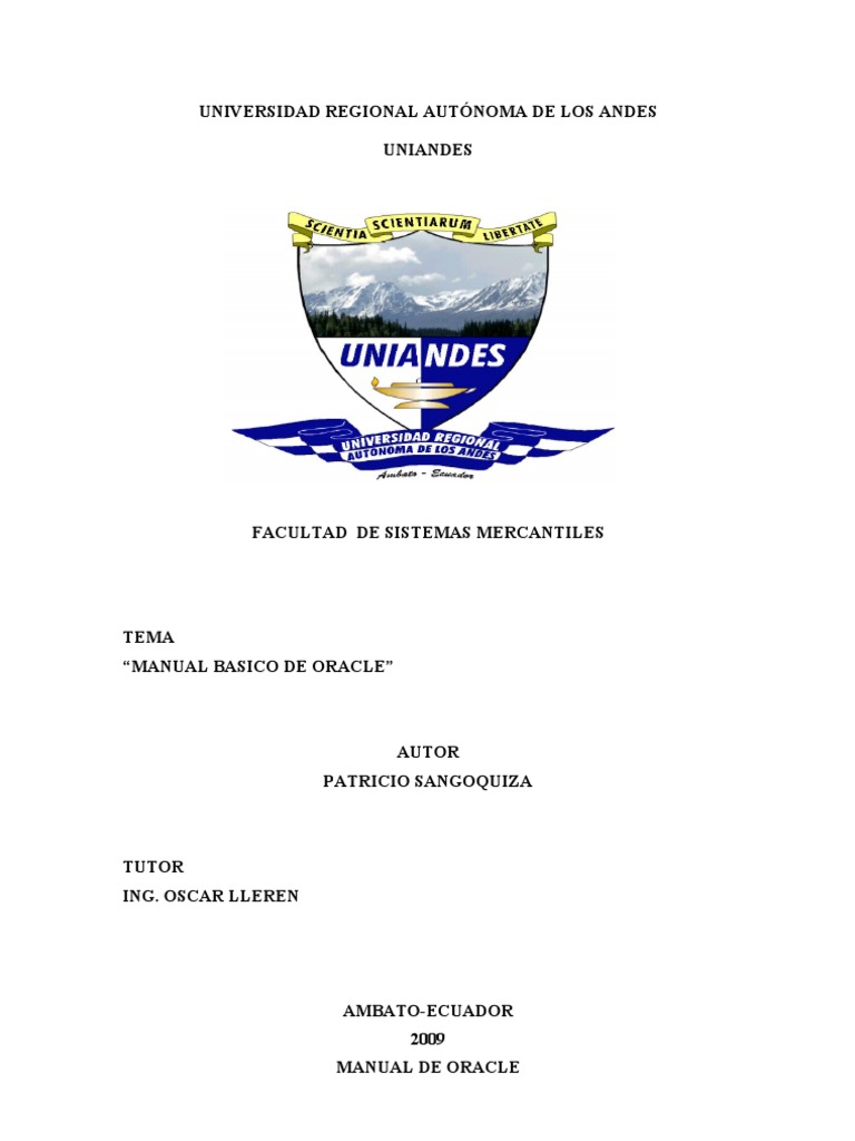 Basico de Oracle | PDF | SQL | Base de datos Oracle