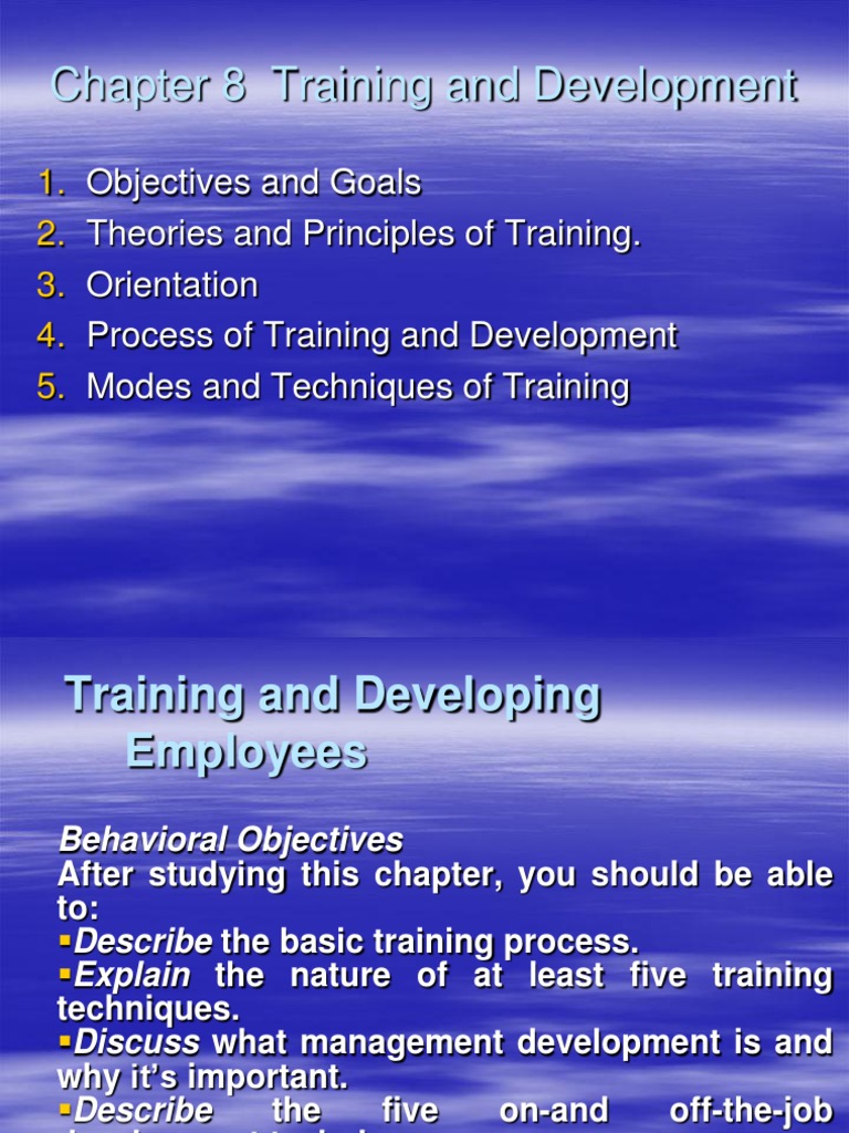 Chapter 8 Training and Development | PDF | Reinforcement | Motivation