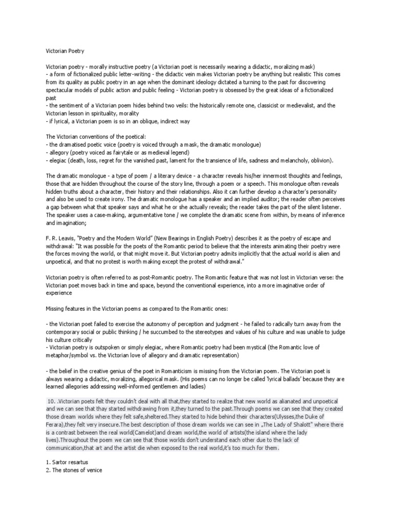 Victorian Poetry | PDF | Allegory | Romanticism