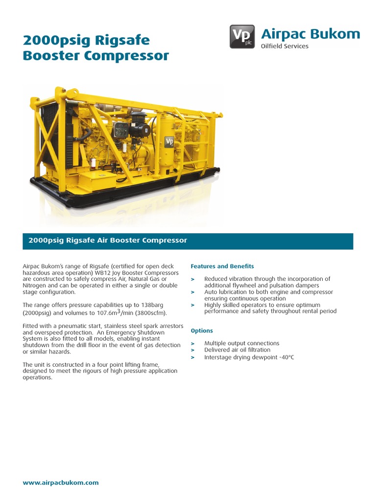 2000 Rigsafe Air Booster Compressor | PDF | Gas Compressor | Atmosphere ...