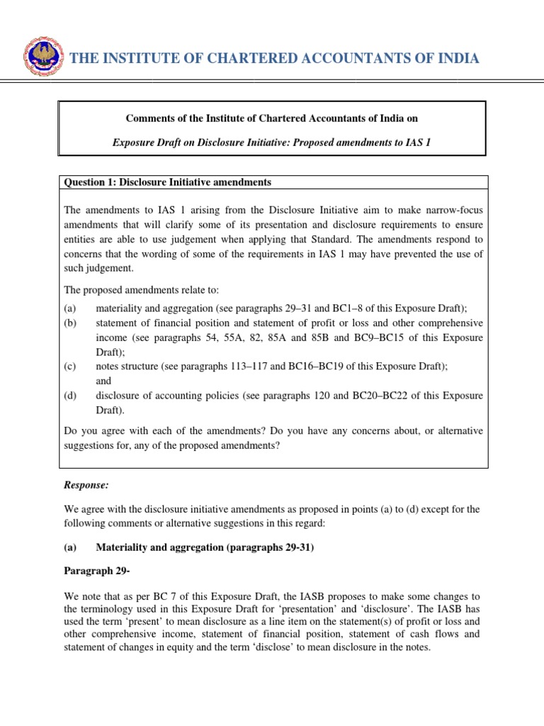 Proposed amendments to clarify the presentation and disclosure ...