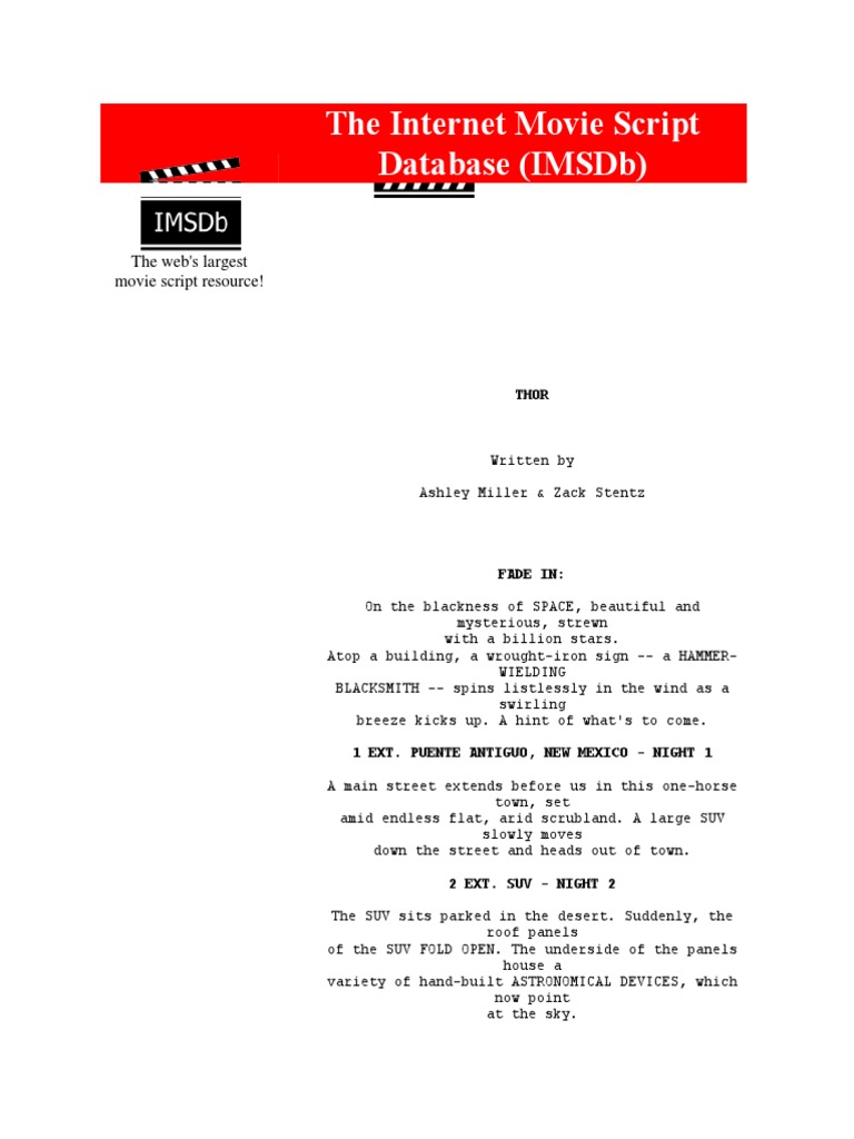 The Internet Movie Script Database (Imsdb) | PDF | Loki (Comics) | Germanic Gods