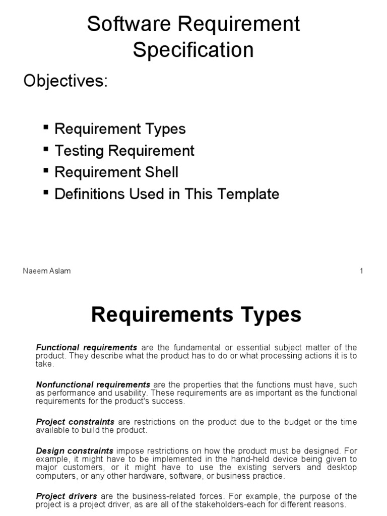 Software Requirement Specification: Objectives | PDF | Use Case | Computing