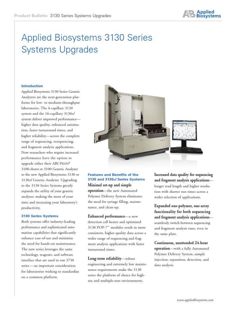 3130 ABI System | PDF | Applied Biosystems | Dna Sequencing