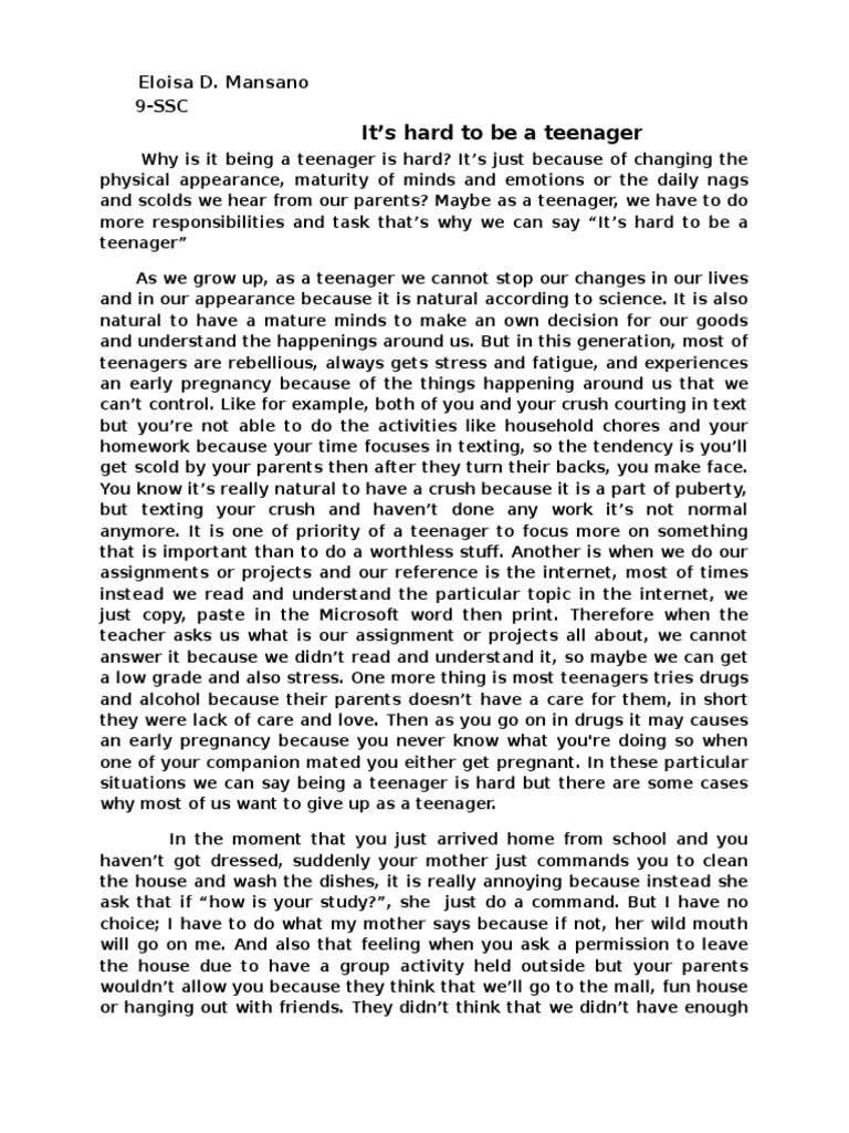 Challenges of Being a Teenager | PDF