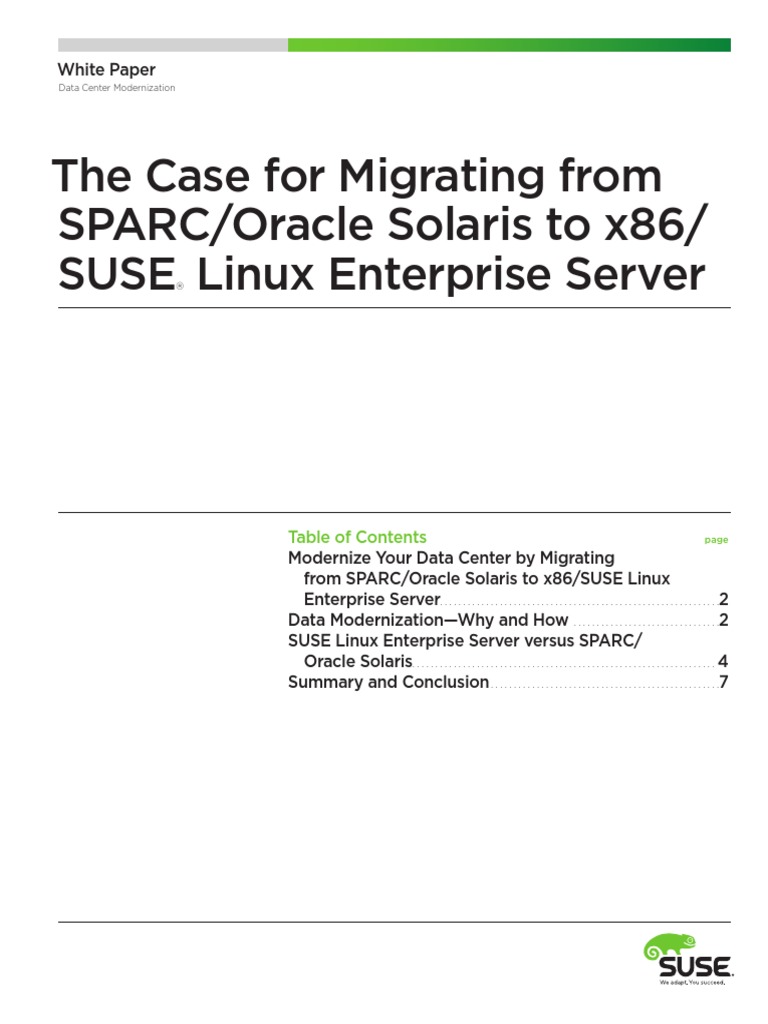 Case For Migrating Sparc Oracle Solaris To X86sles | PDF | Cloud ... Case For Migrating Sparc Oracle Solaris To X86sles | PDF | Cloud ...