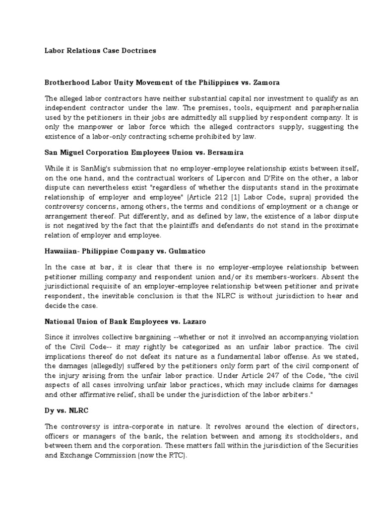 Labor Case Rulings Summary | PDF | Injunction | Employment