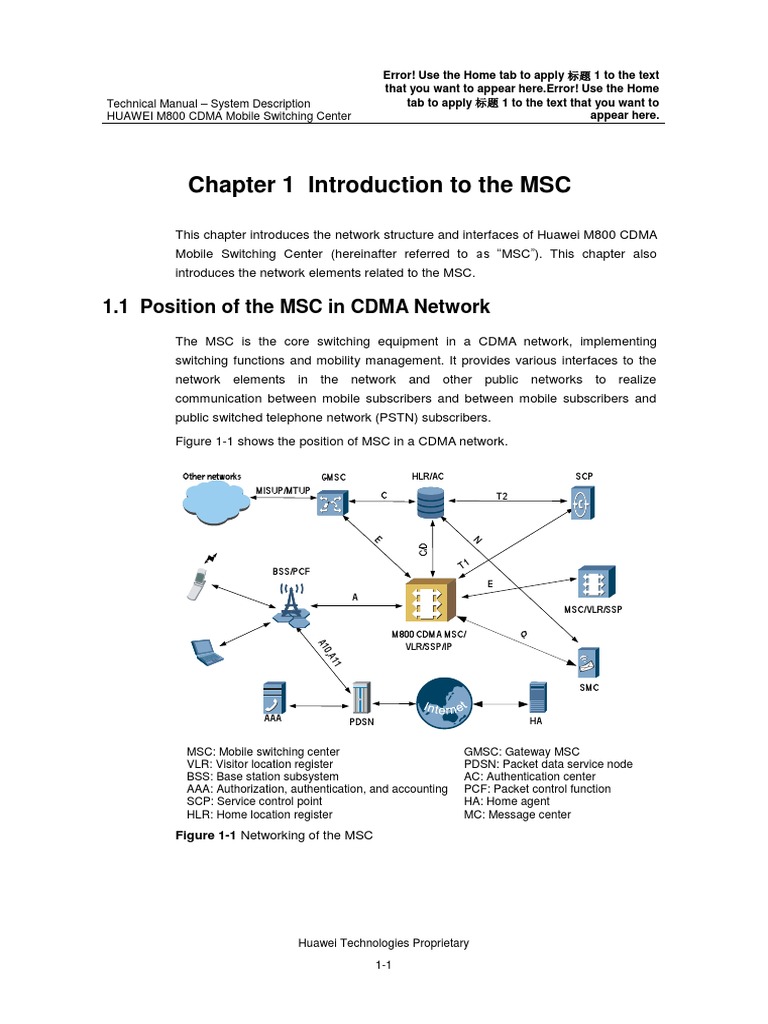 Chapter 1 Introduction To The MSC | PDF | Telecommunications Standards ...