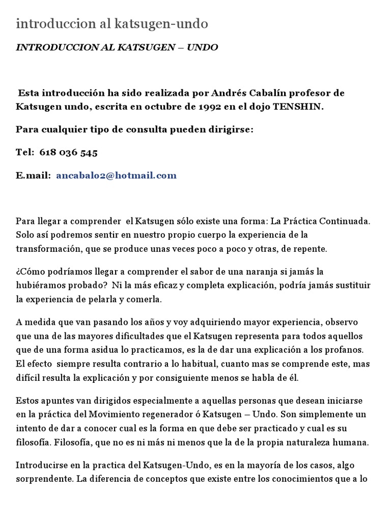 Introduccion Al Katsugen-Undo | PDF | Conocimiento | Respiración