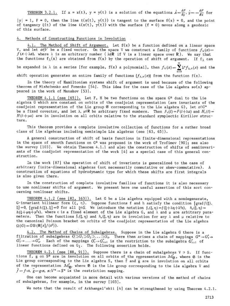 Methods of Constructing Functions in Involution (4s) | PDF | Hamiltonian Mechanics | Lie Algebra