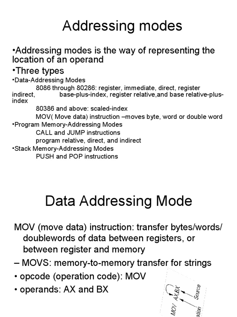 Module22 Addressing Modes Pdf Assembly Language Array Data Structure 5348