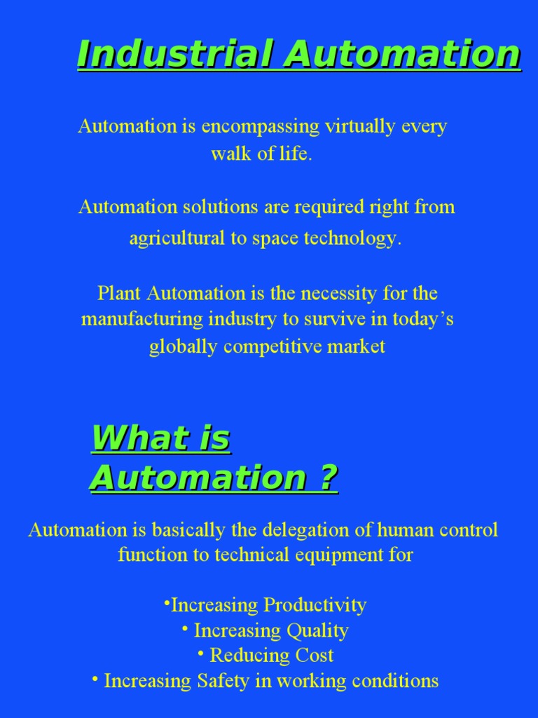 Automation Presentation | PDF | Automation | Programmable Logic Controller