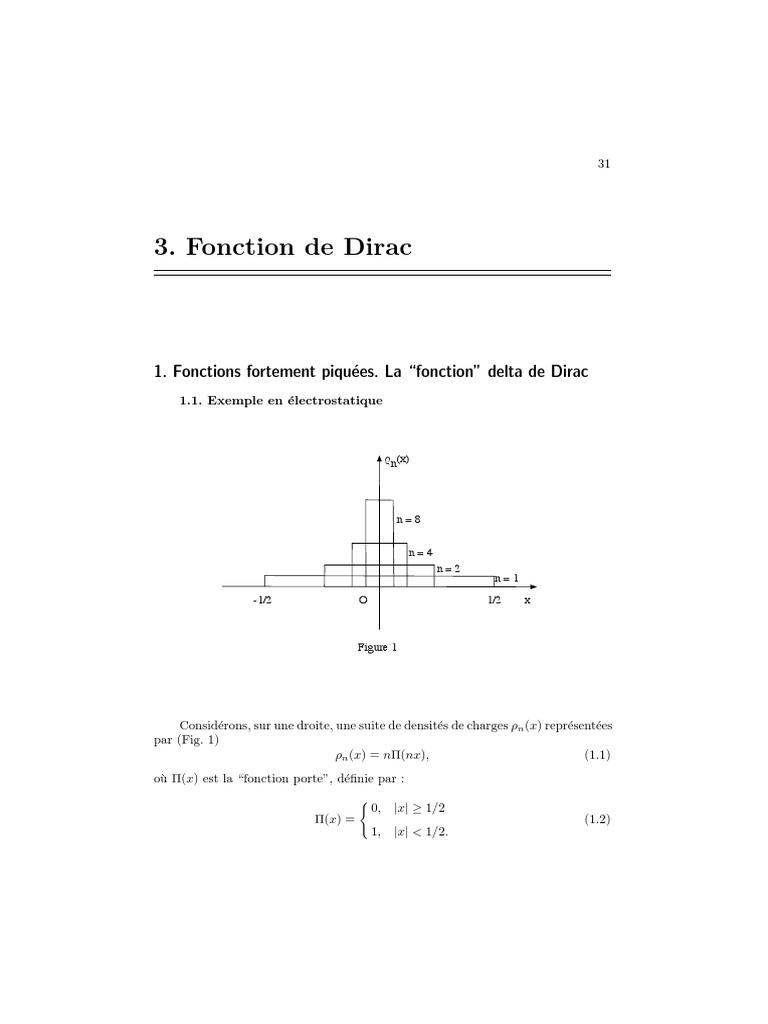 Introduction à la Fonction Delta de Dirac | PDF | Analyse mathématique ...