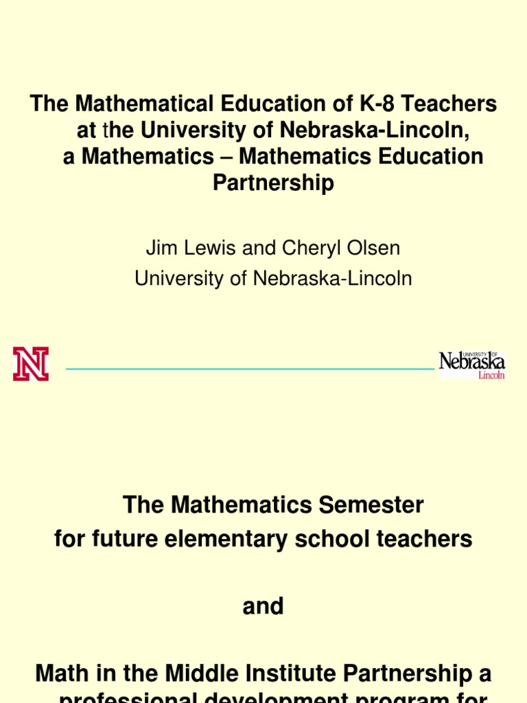 K-8 Math Teacher Education Program | PDF | National Council Of Teachers ...