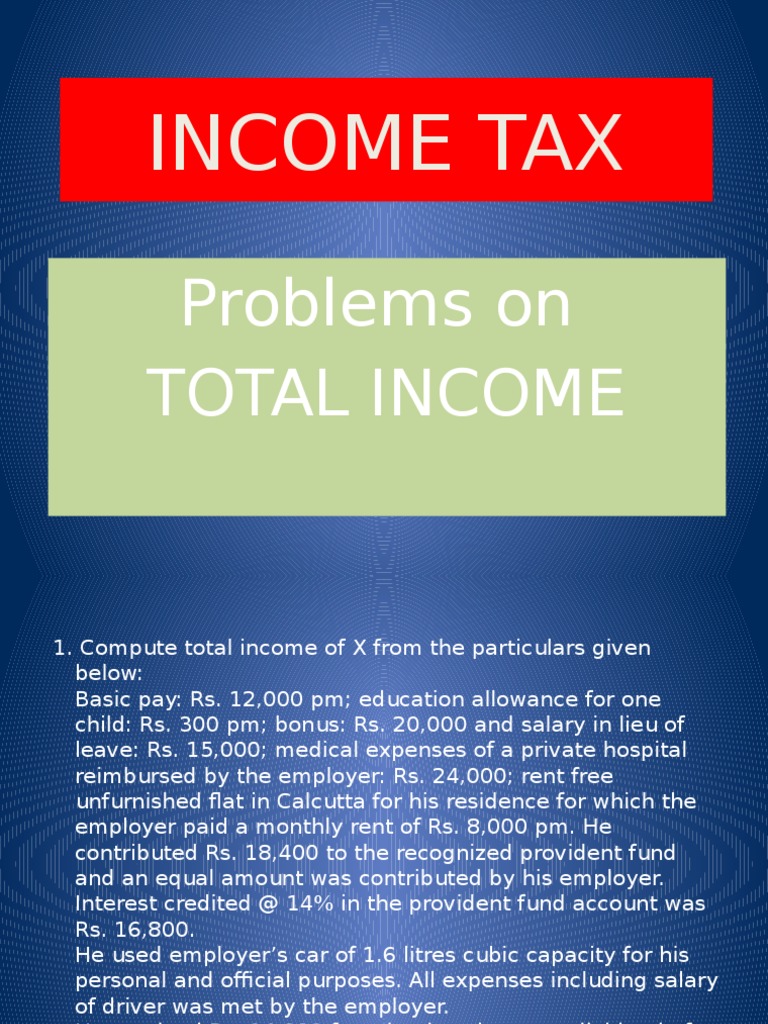 Income Tax Problems | PDF | Tax Deduction | Salary