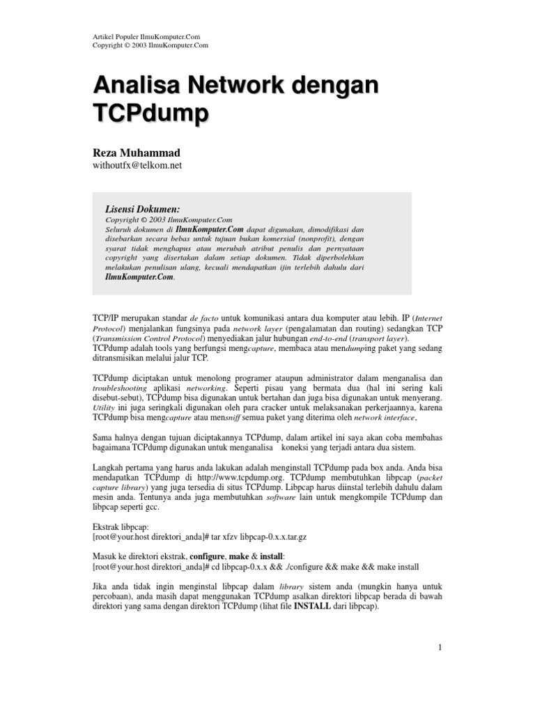 Analisa Network Dengan TCPdump | PDF
