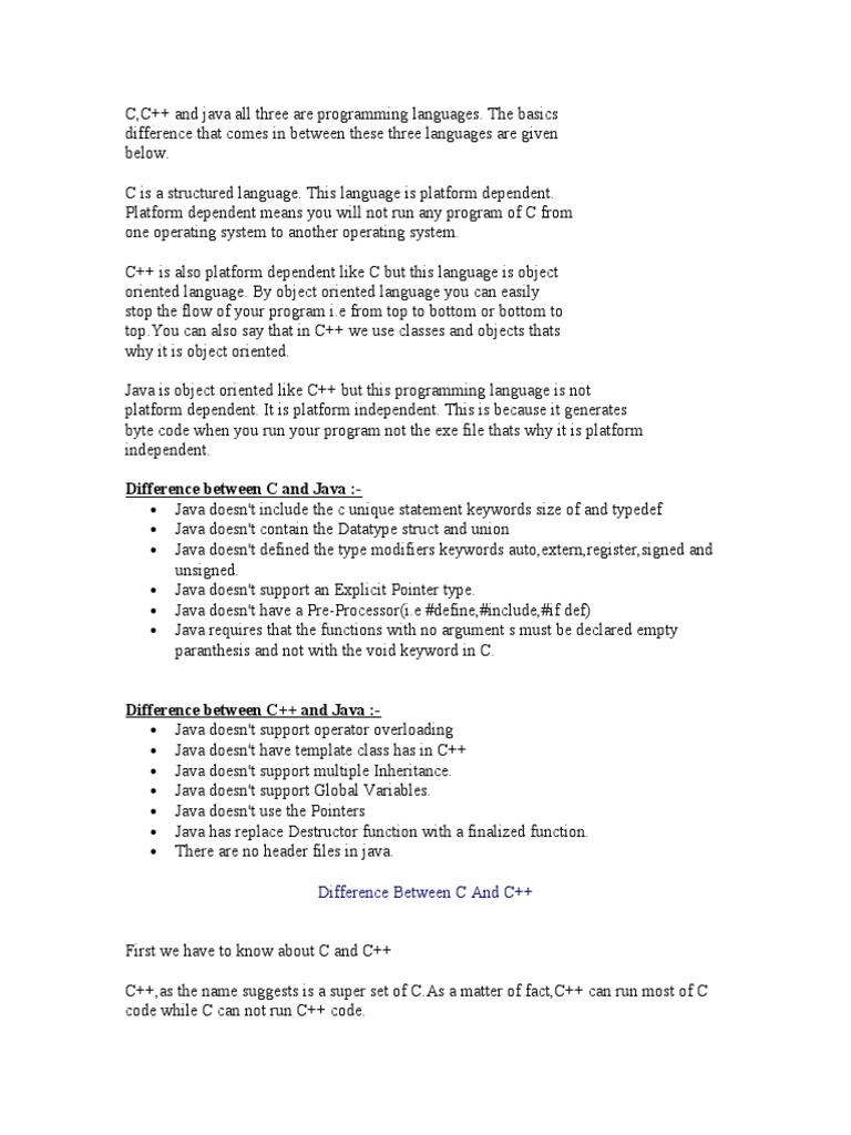C, C, Java | PDF | C++ | C (Programming Language)