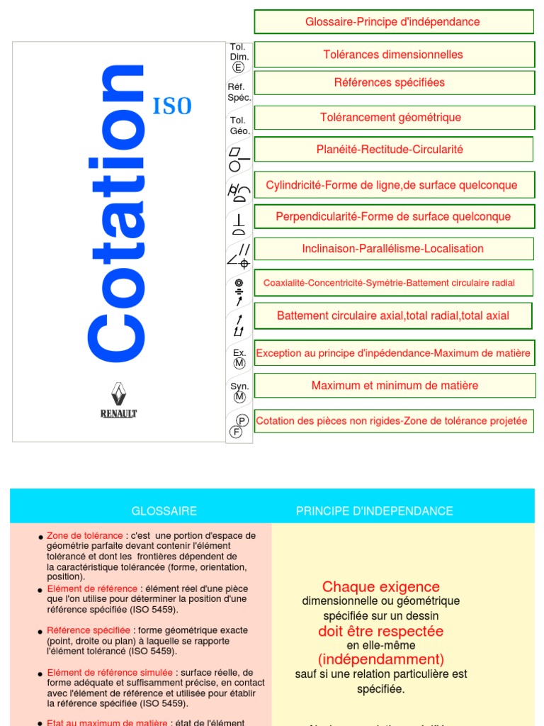 Livret de Cotation ISO | PDF | Tolérance géométrique | Géométrie